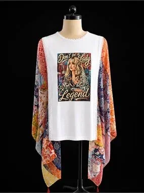 Tops | Handmade Stevie Nicks Inspired Upcycled Tee Kimono New | Poshmark
